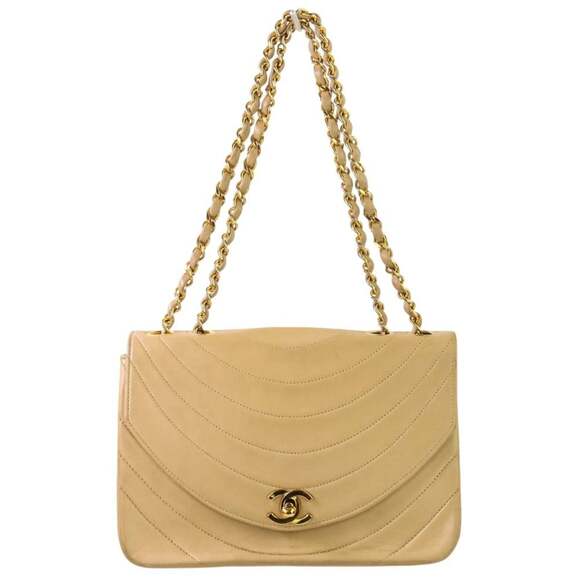 CHANEL | Bags | Chanel Cream Logo Shoulder Bag | Poshmark